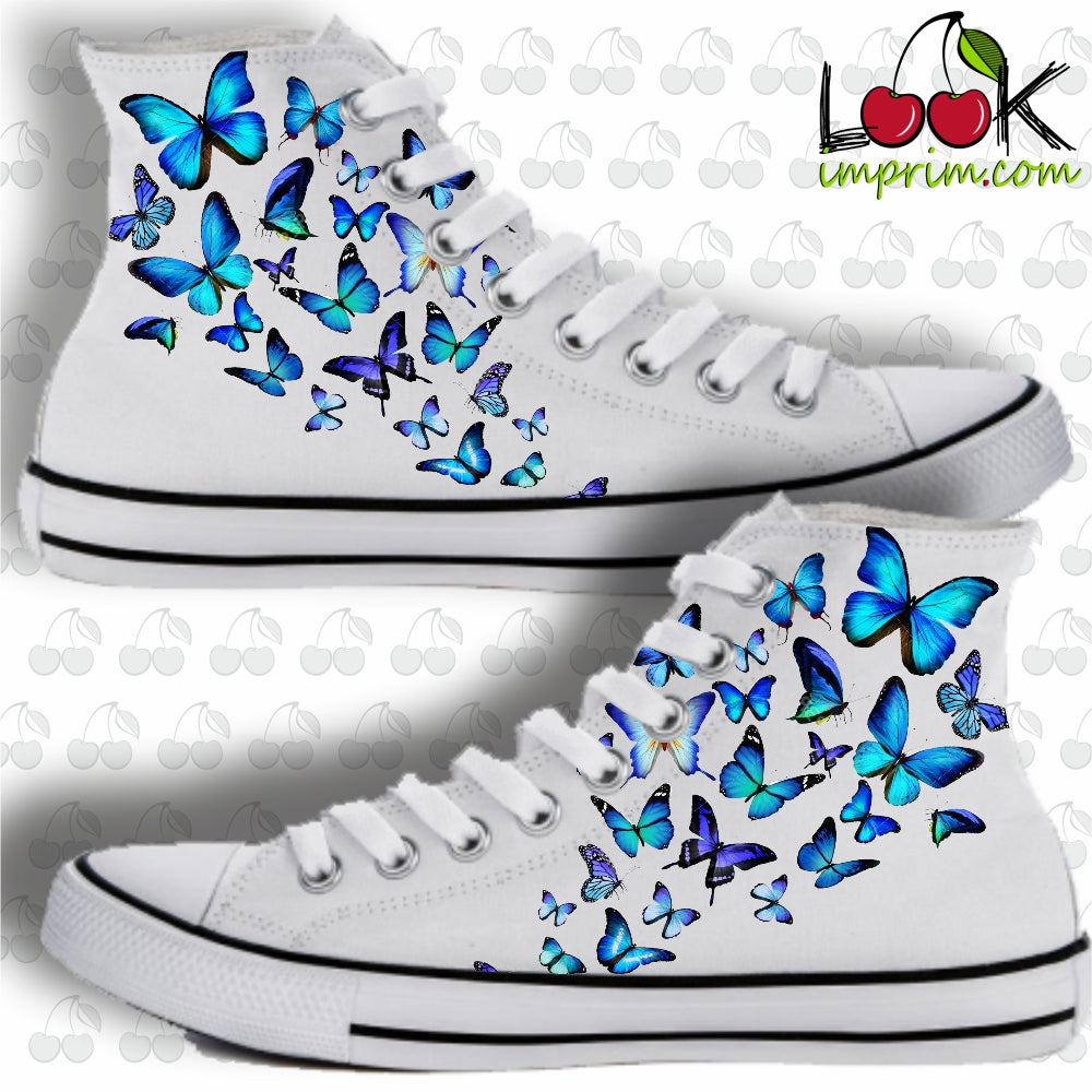 BASKET BUTTERFLY - basket personnalisée | de type Converse – Look Imprim : Basket personnalisée, Sac
