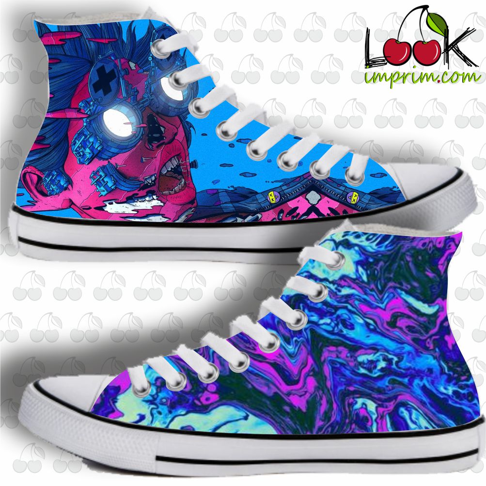 BASKET CRAZY FACE - basket personnalisée | de type Converse – Look Imprim : Basket personnalisée ...
