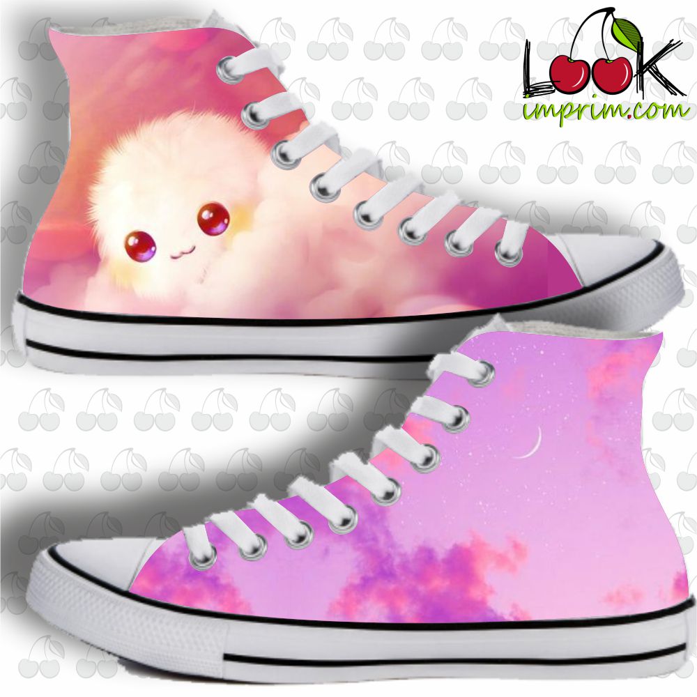 BASKET FLUFFY - basket personnalisée | de type Converse – Look Imprim : Basket personnalisée, Sac
