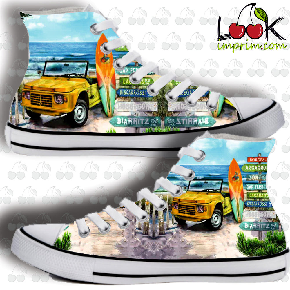 BASKET FRENCH CALIFORNIA - basket personnalisée | de type Converse – Look Imprim : Basket ...