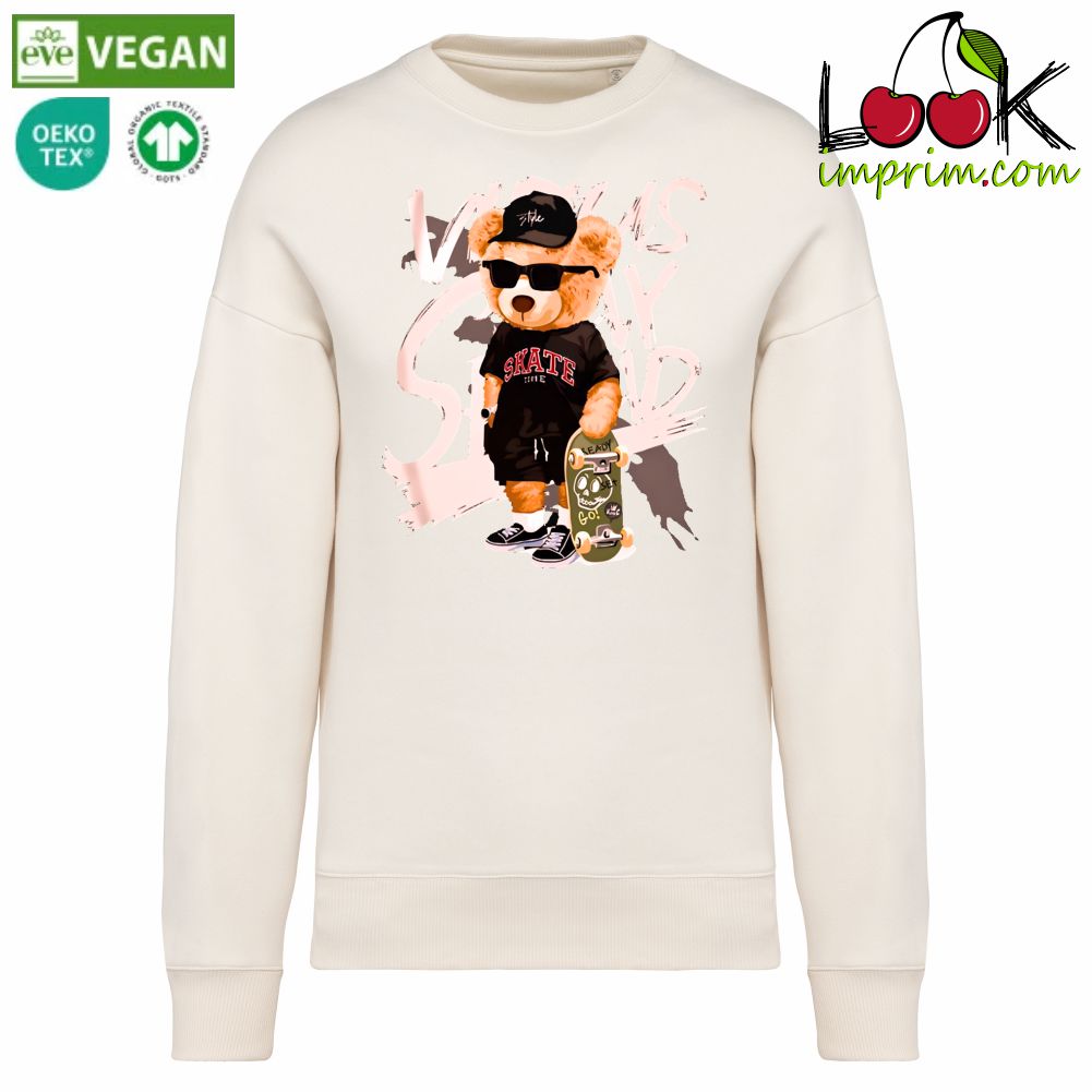 SWEAT BEAR SKATE – Look Imprim : Basket personnalisée, Sac