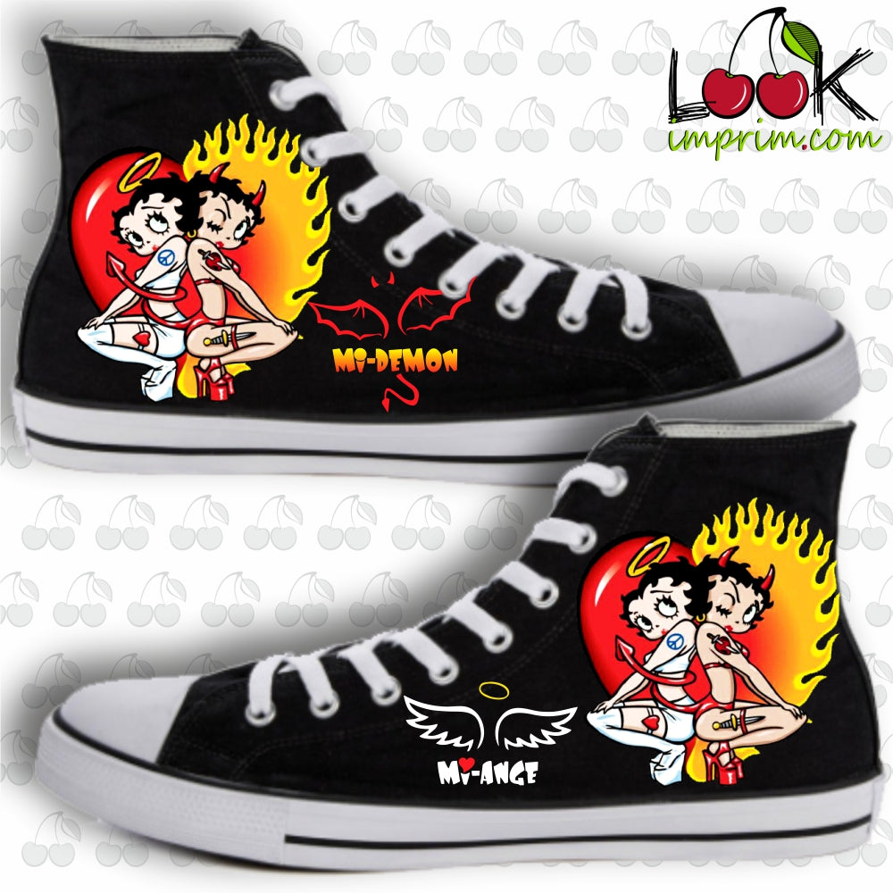 BASKET BETTY BOOP- basket personnalisée | de type Converse – Look ...
