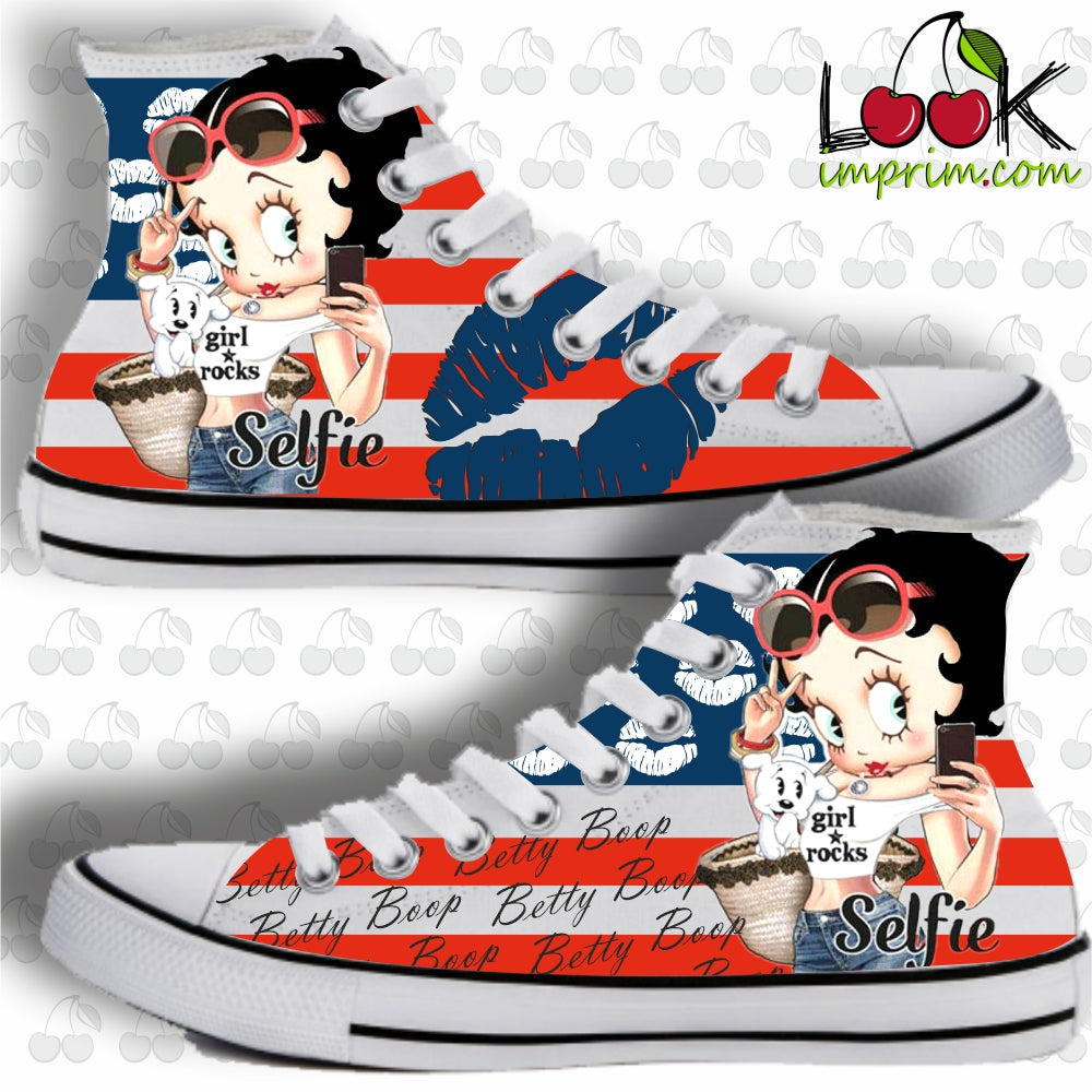 BASKET BETTY BOOP- basket personnalisée | de type Converse – Look ...