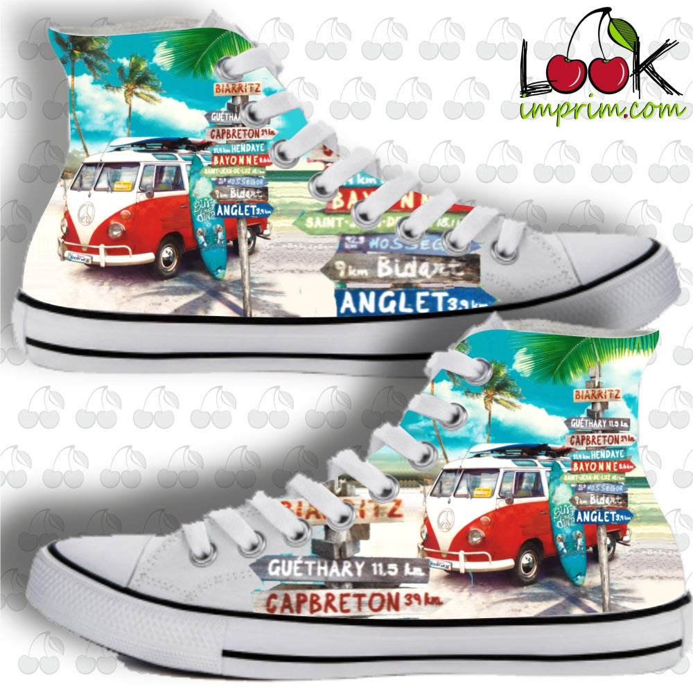 BASKET COMBI BIARRITZ - basket personnalisée | de type Converse – Look Imprim : Basket ...