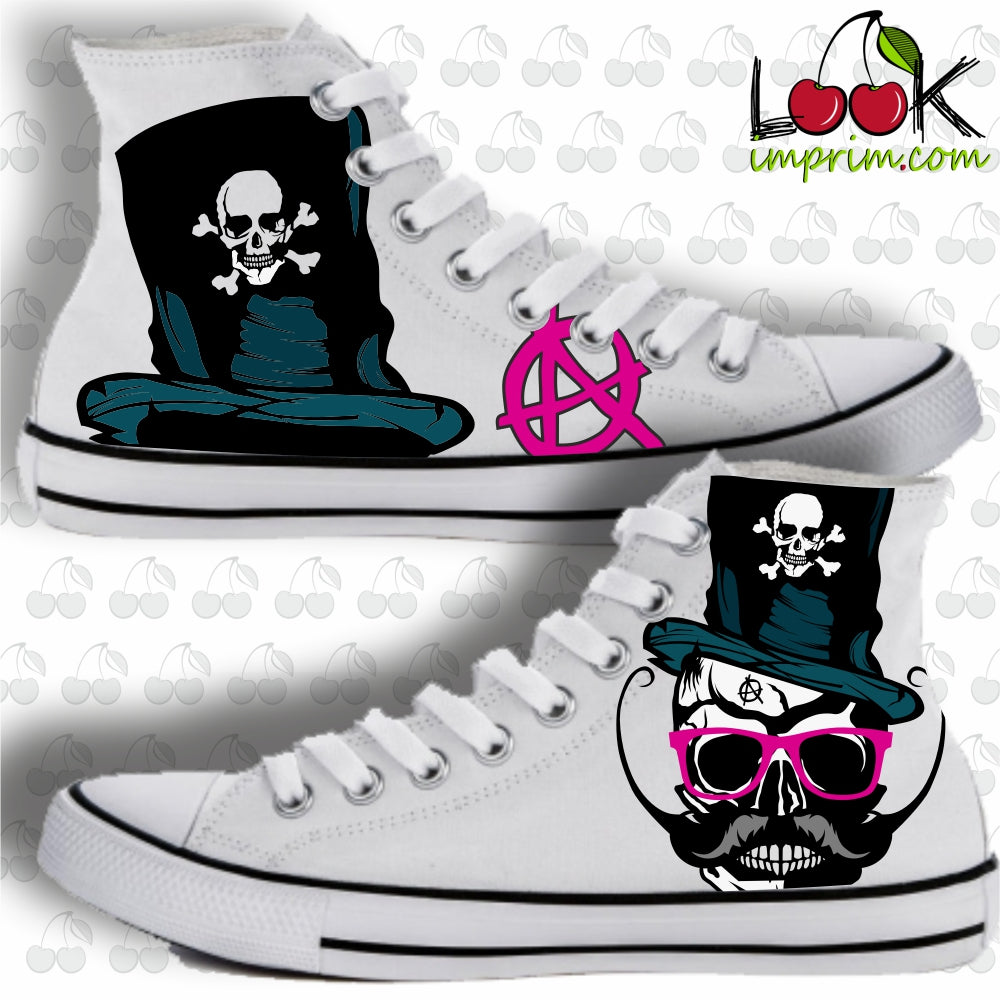 BASKET MOUSTACHE - basket personnalisée | de type Converse – Look ...